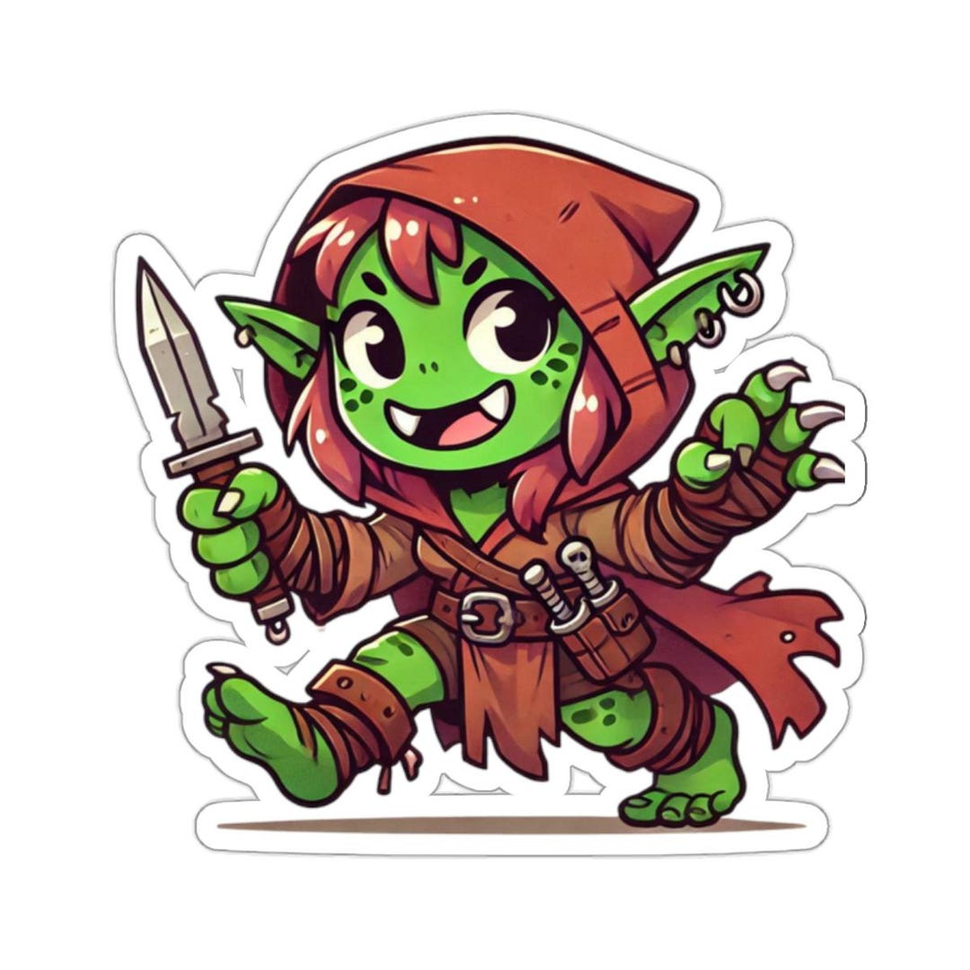 Orc Rogue, Cute TTRPG Decals, Stickers for TTRPG and Dnd Fans, Laptop ...