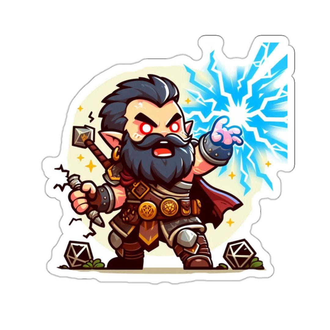 Dwarf Warlock Sticker: Playable Dnd Character, TTRPG Gift - Etsy