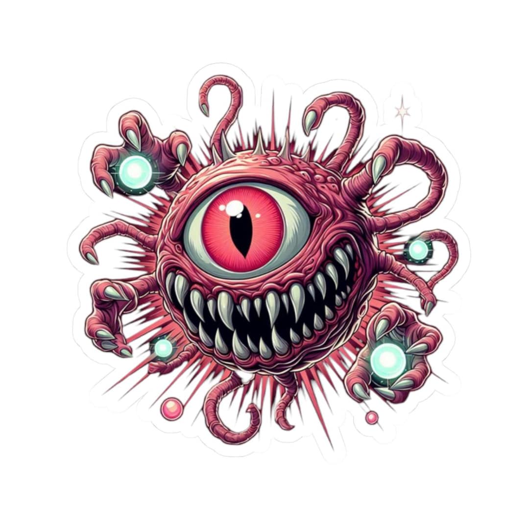 Spectator, Fantasy Monster Decals, White & Transparent, Dnd TTRPG Fans ...