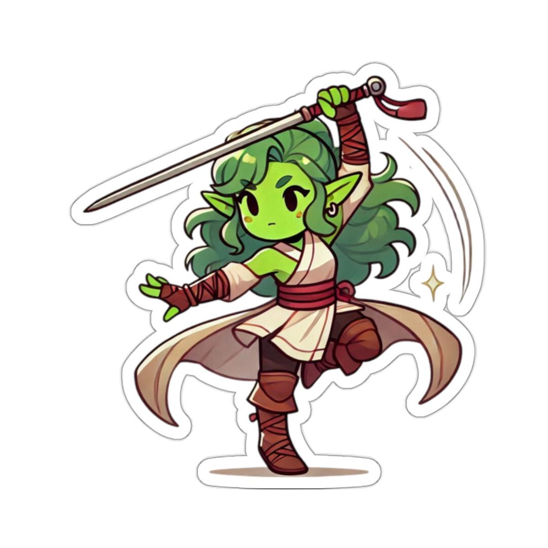 Orc Monk, Cute TTRPG Decals, Decals for TTRPG and Dnd Fans, Laptop and ...