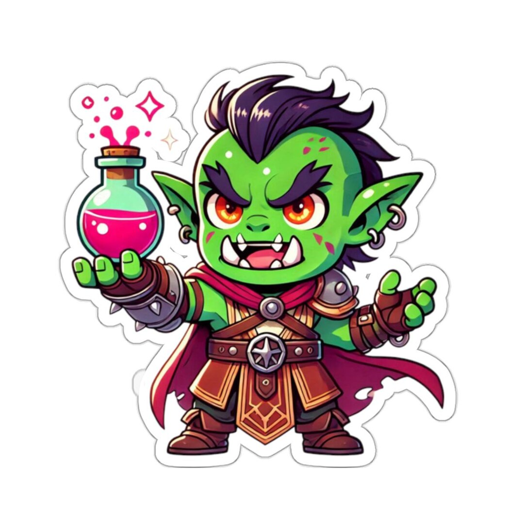 Cute TTRPG Decals, Orc Artificer, Decals for TTRPG and Dnd Fans, Laptop ...