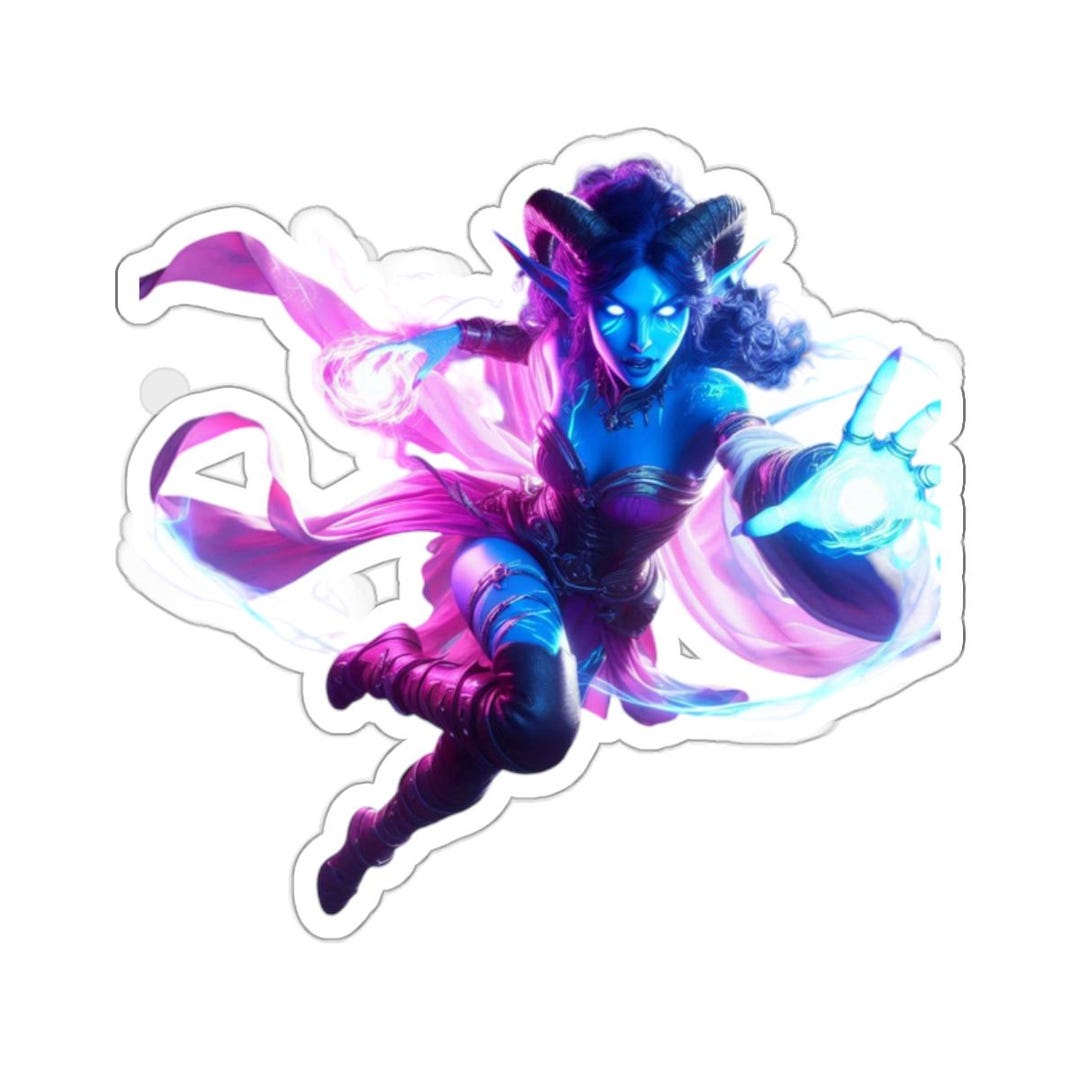 Tiefling Warlock Sticker, D&D Decal, Scary TTRPG Attack, Gaming Fan ...