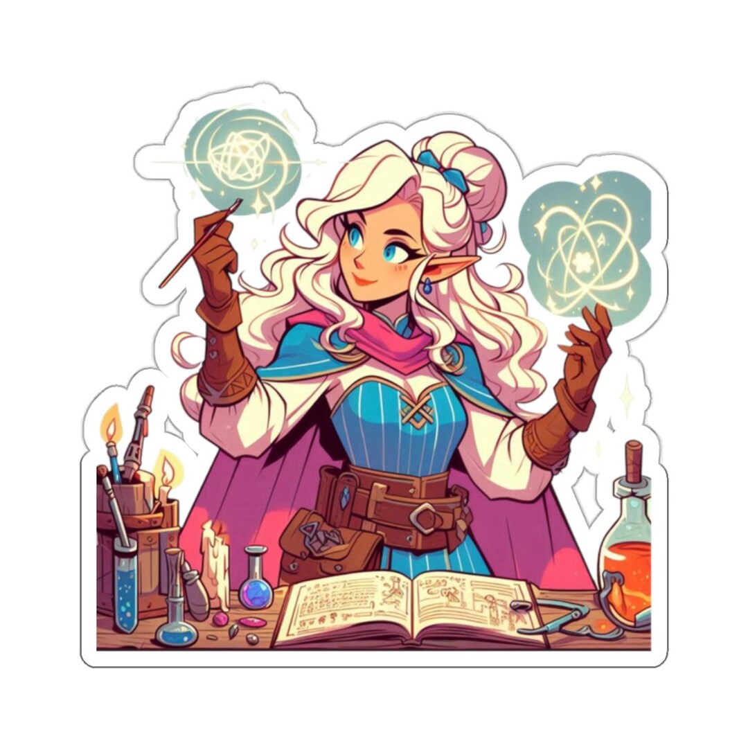 Fantasy Dnd/ttrpg Elf Artificer Character Stickers - Gifts for Gamers ...