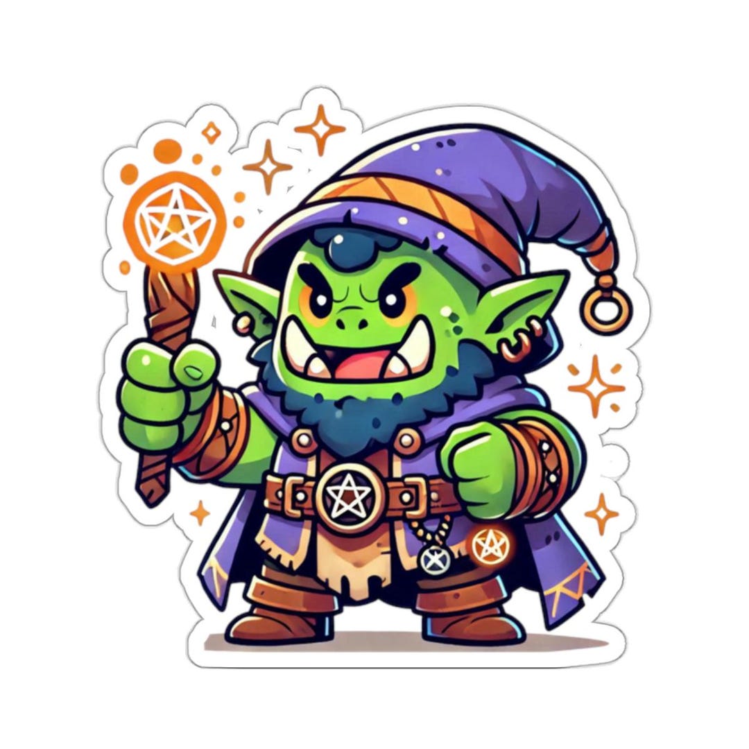 Orc Wizard, Cute TTRPG Decals, Decals for TTRPG and Dnd Fans, Laptop ...