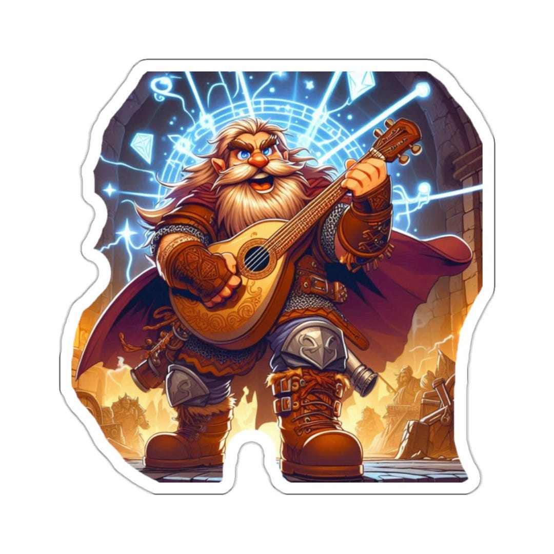 Playable TTRPG, Dwarf Bard, Dnd Characters, Kiss-cut Stickers, Species ...