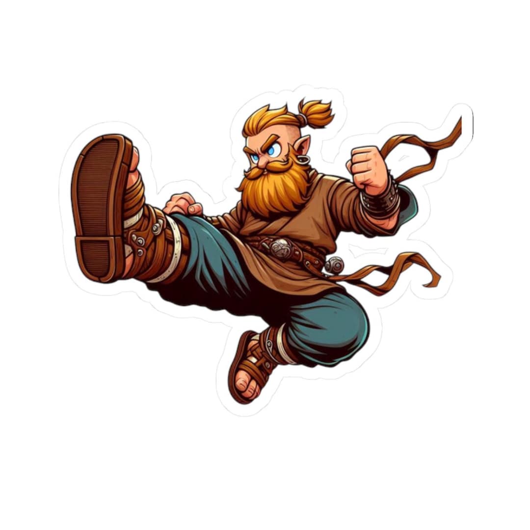 Dwarf Monk Sticker: Playable TTRPG Dnd Character - Etsy
