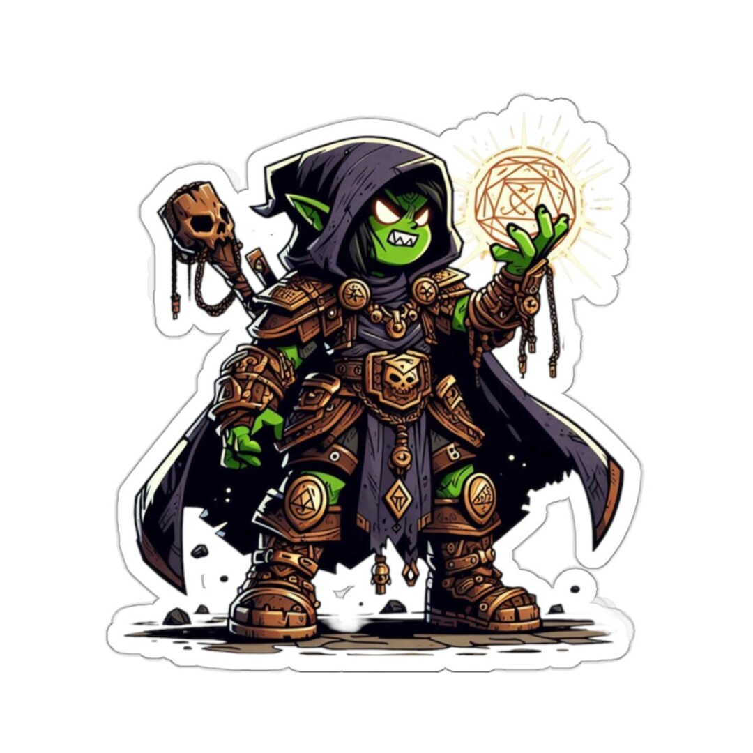 Large and Small Fantasy Dnd/ttrpg Orc Cleric Character Stickers Gifts ...