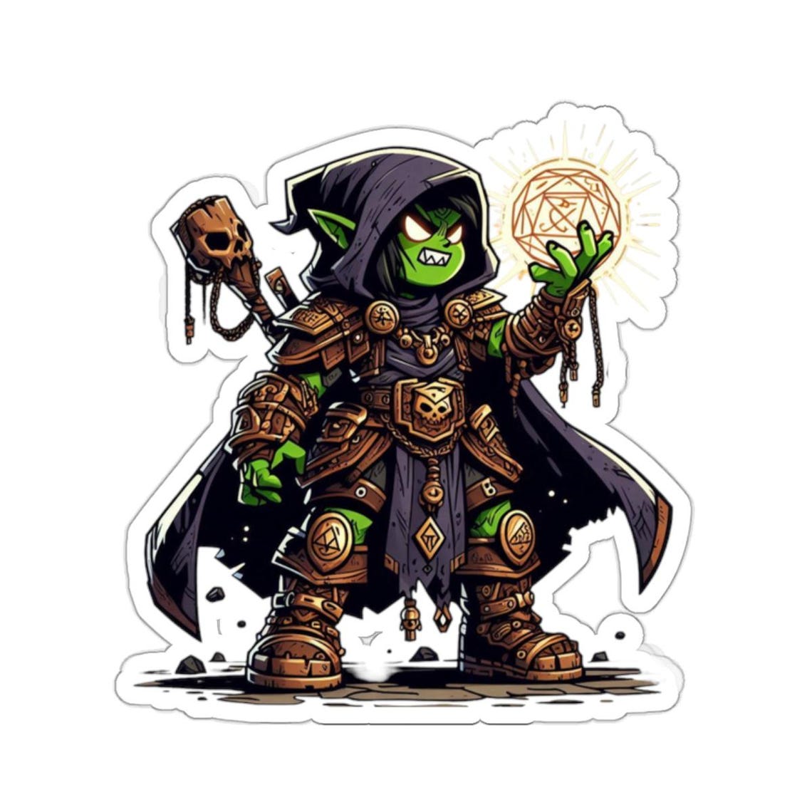 Large and Small Fantasy Dnd/ttrpg Orc Cleric Character Stickers Gifts ...