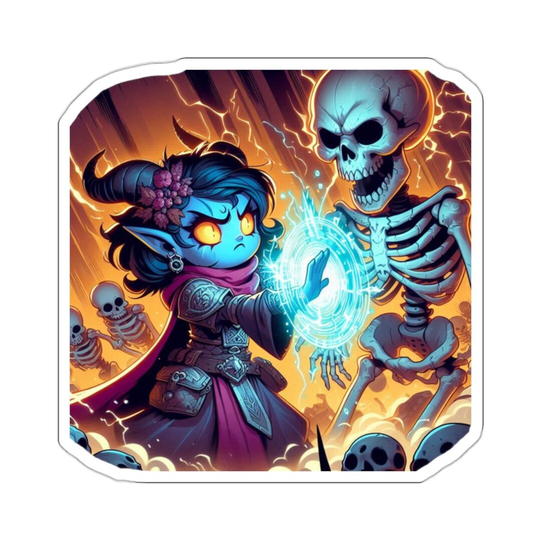 Large and Small Fantasy Dnd/ttrpg Tiefling Cleric Character Stickers ...