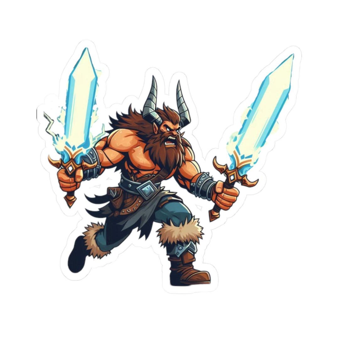 Playable TTRPG, Dwarf Barbarian, Dnd Characters, Kiss-cut Stickers ...