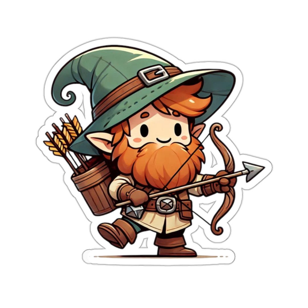 Cute TTRPG Decals, Gnome Ranger, TTRPG Gift Stickers for Laptop ...