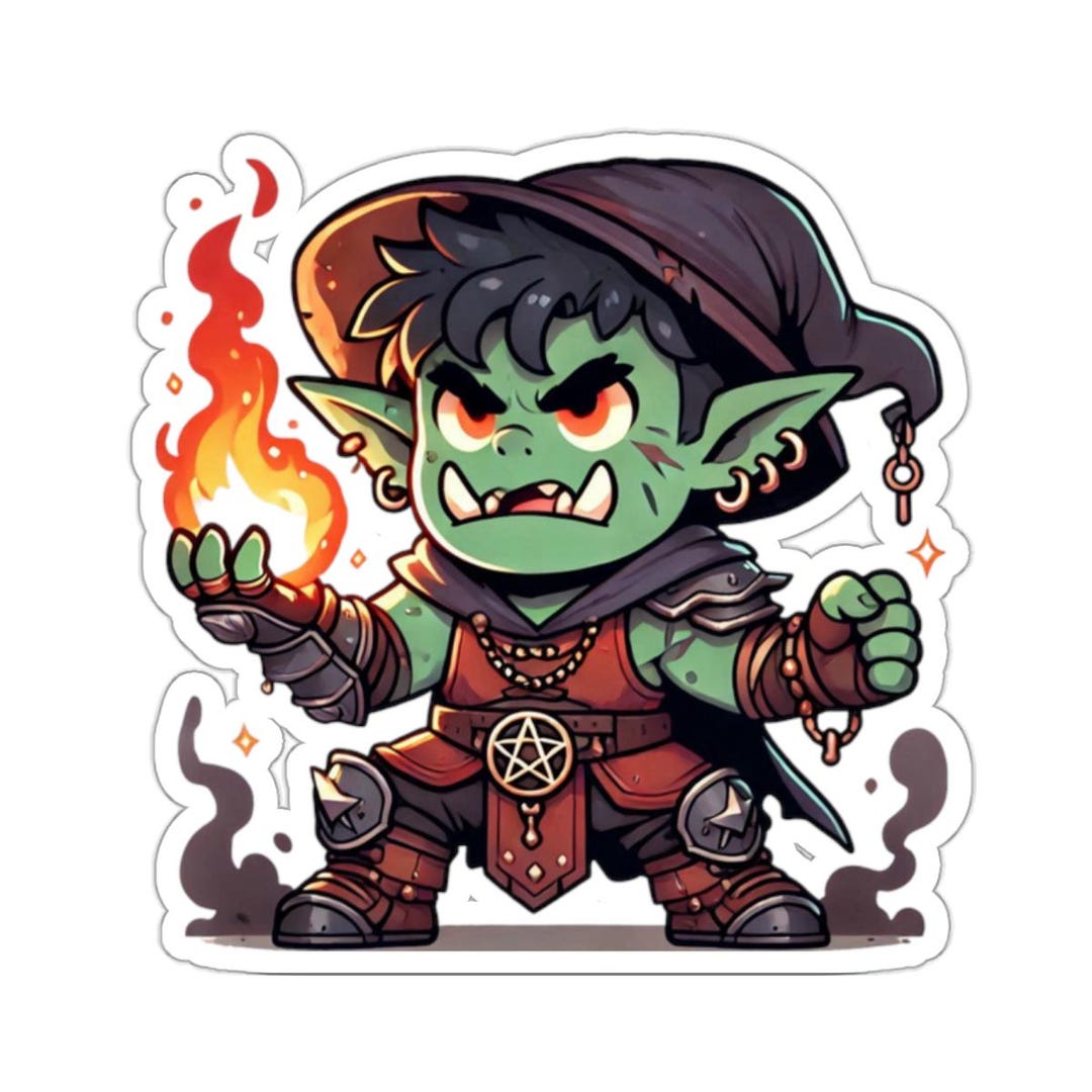 Orc Warlock, Cute TTRPG Decals, Stickers for TTRPG and Dnd Fans, Laptop ...