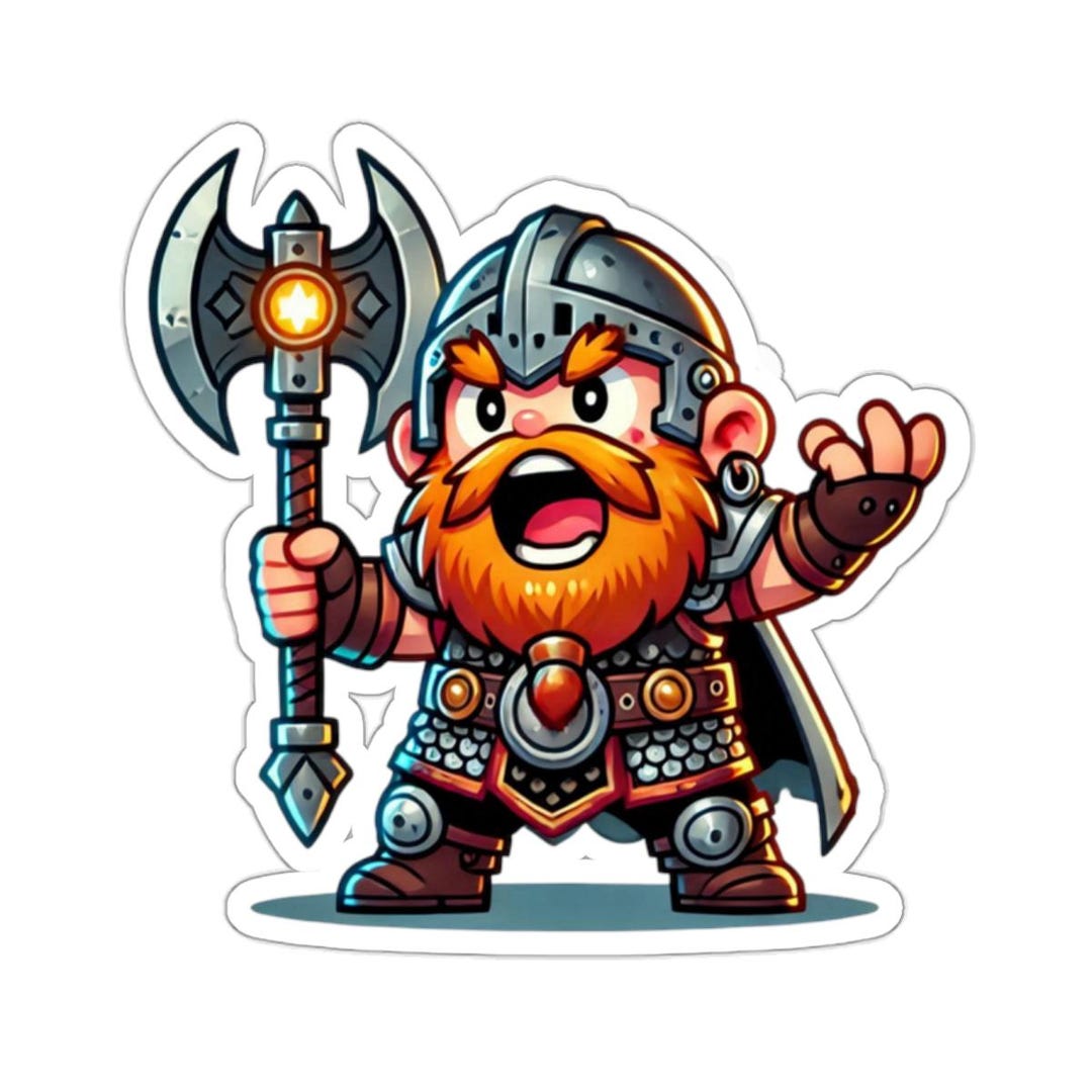 Dwarf Fighter Vinyl Decal: RPG Gamer Sticker - Etsy