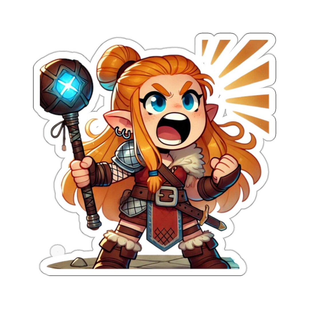 Dwarf Barbarian Decal Stickers, Playable Dnd Characters, Fantasy RPG ...