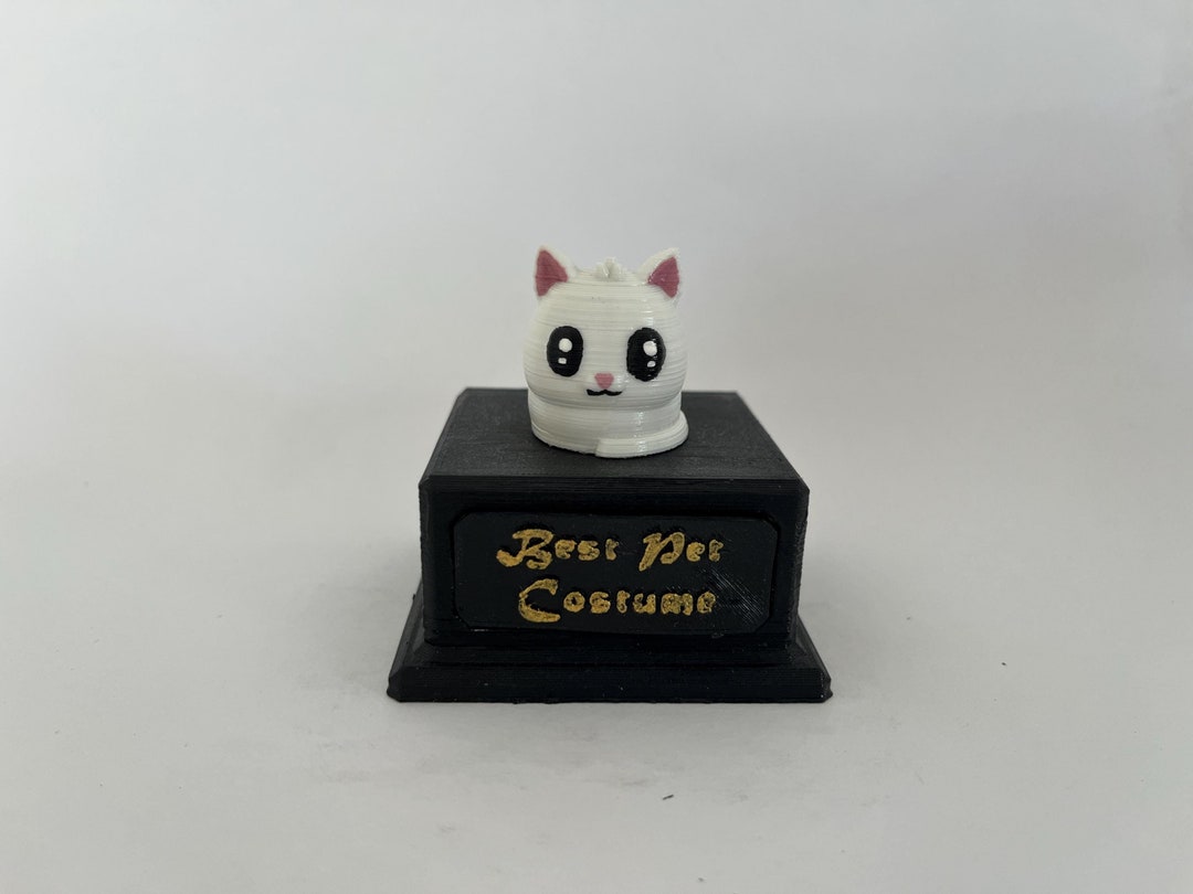 Personalized Cute Cat Trophy, Custom Pet Competition Award, Pet Contest ...