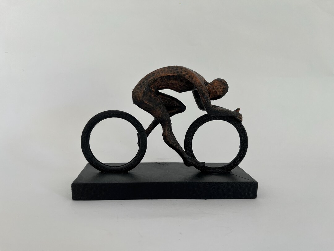 Personalized Cyclist Sculpture, Modern Bicycle Art, Biker Lover Gift ...