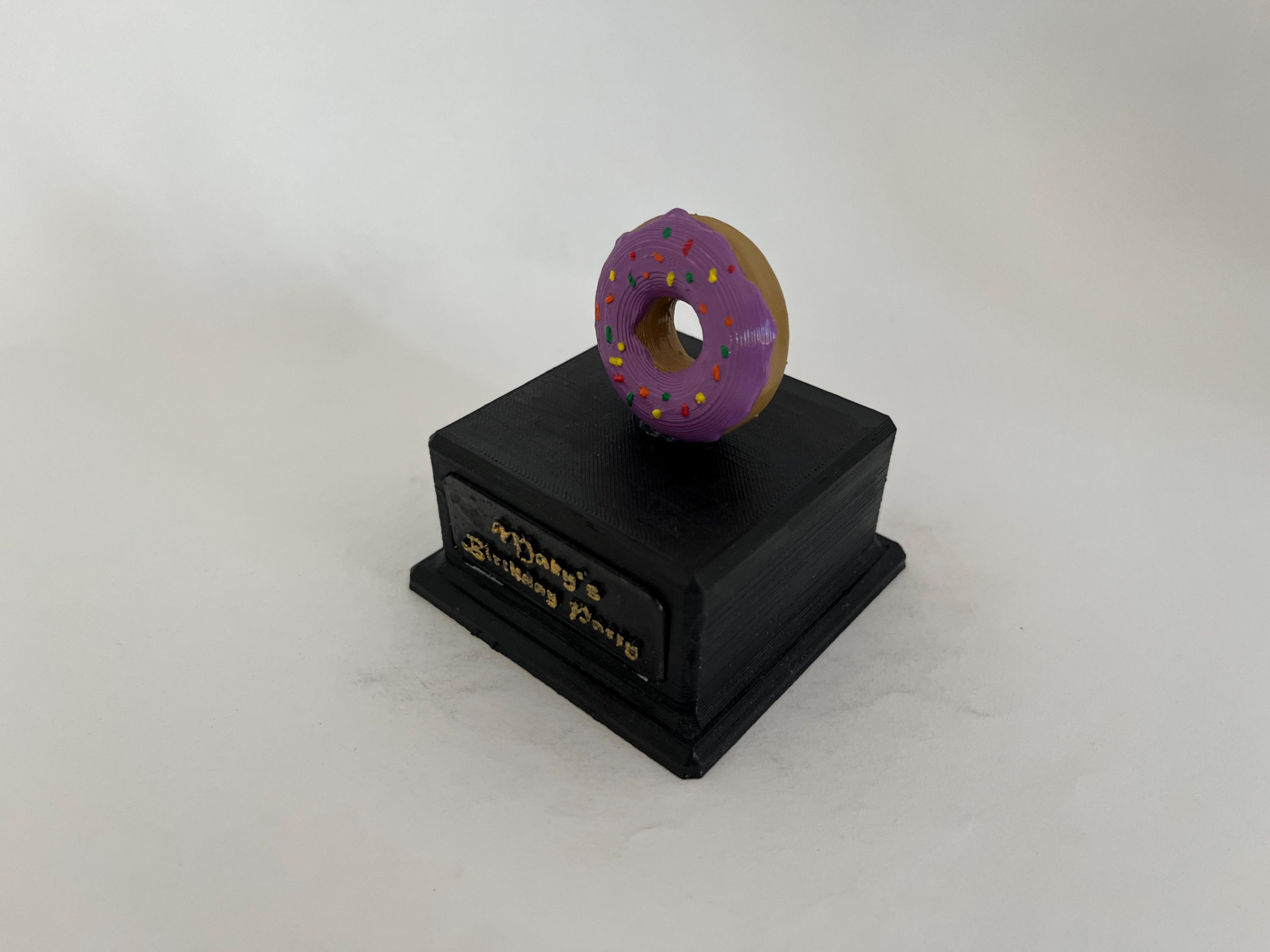 Personalized Donut Trophy, Birthday Party Contest Award Winner, Gag ...
