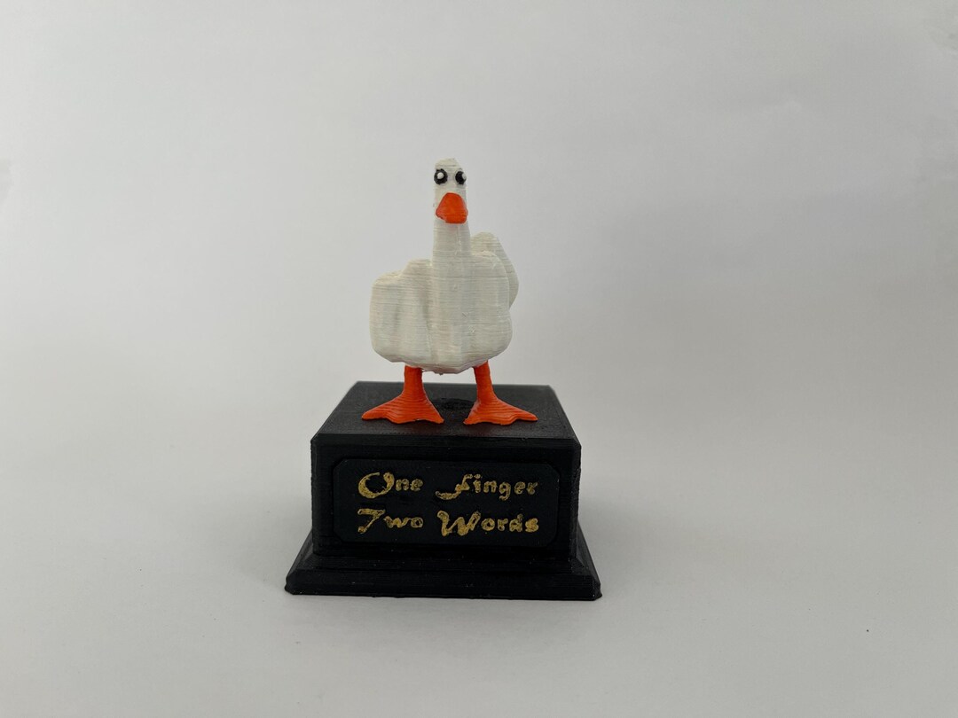 Personalized Goose Middle Finger Trophy, Gander Gag Gift, Funny Friend ...