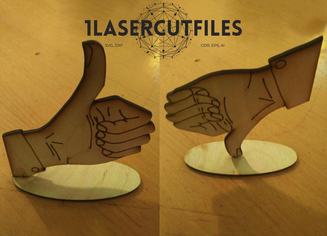 Laser Cut Thumb Down and up With Stand Like Dislike Puzzle SVG Bundle ...