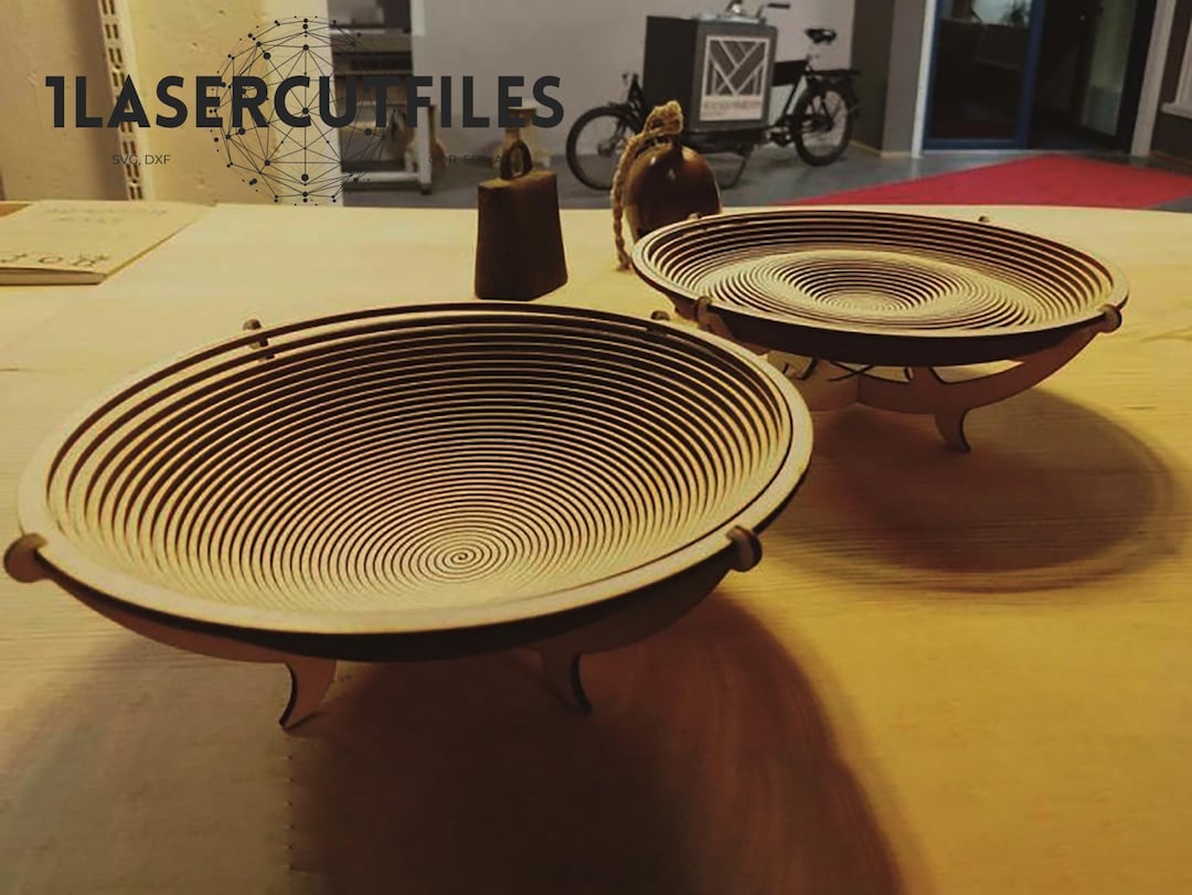 Laser Cut Wooden Shape Conforming Spiral Bowls SVG Bundle Glowforge ...