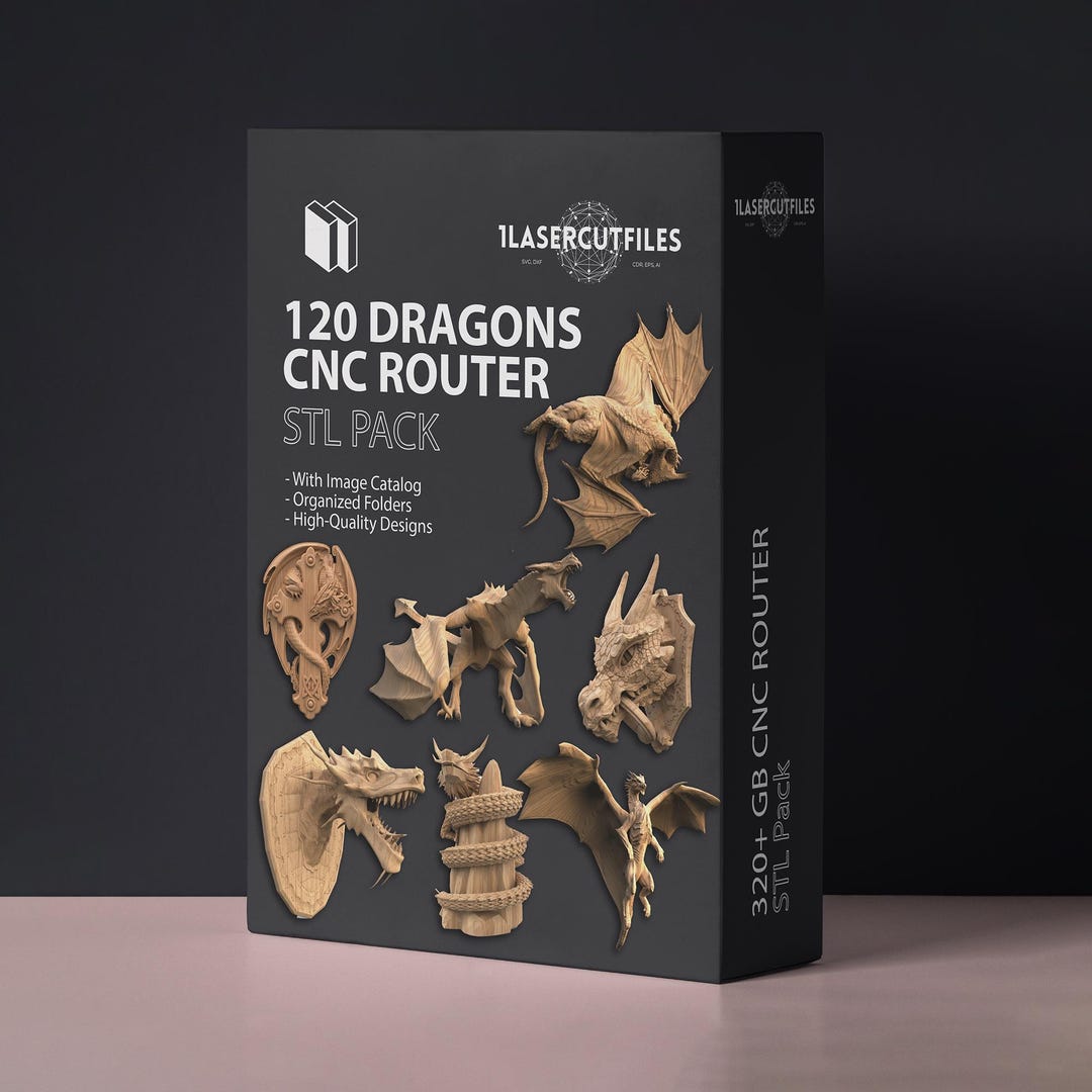 Dragons 120 Bundle STL CNC 3D Files for Router Machines Printers File ...