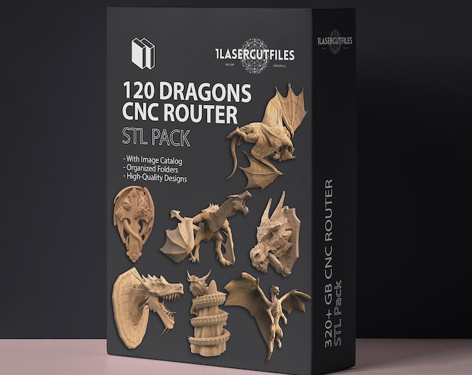 Dragons 120 Bundle STL CNC 3D Files for Router Machines Printers Cnc ...