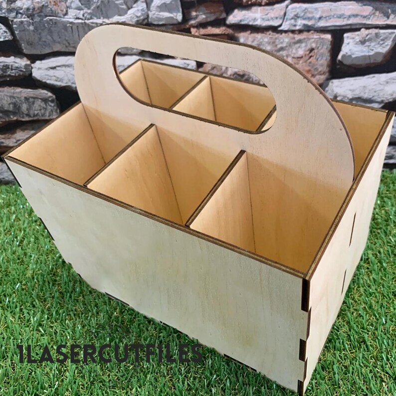 Laser Cut Wooden 6 Pack Beer Caddy Svg Template Glowforge Beer Holder ...
