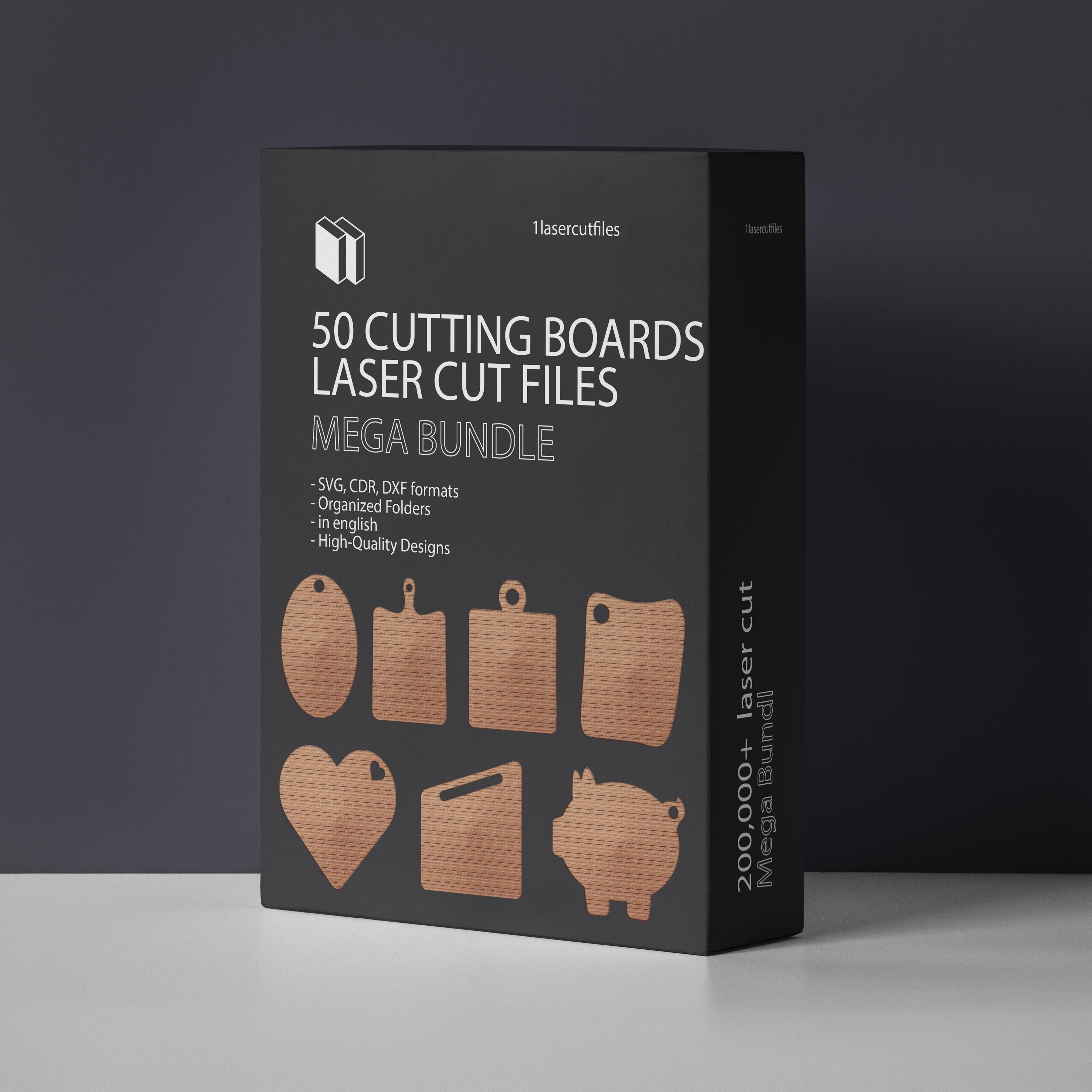 Laser Cut 50 Cutting Boards SVG Bundle Glowforge Svg Files Vector Laser ...