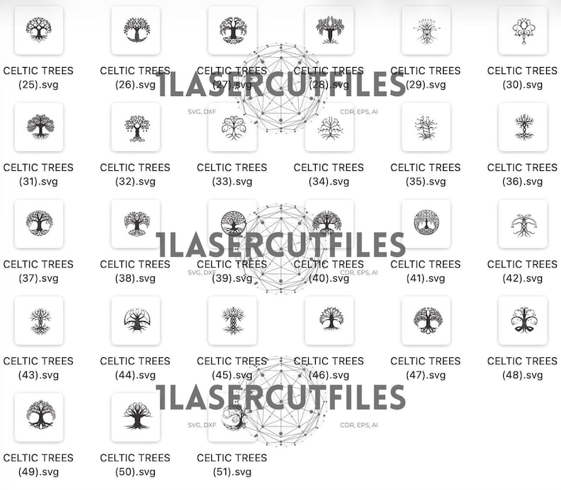 Laser Cut CELTIC TREE SVG Bundle | 51 Trees Dxf Vector Files - Etsy