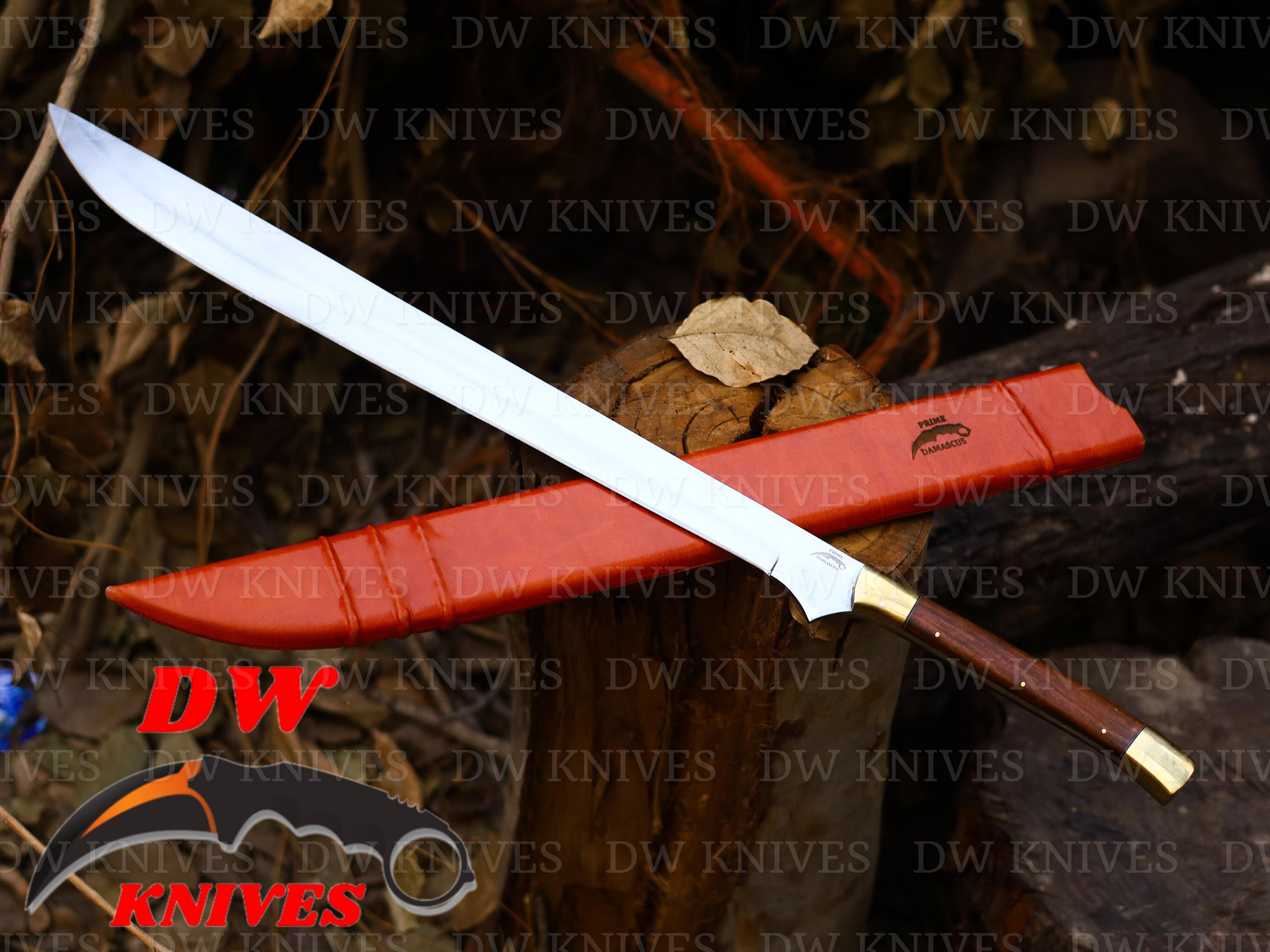 Custom Handmade Machete Viking Long Sword Full Tang Medieval Sword Rose ...
