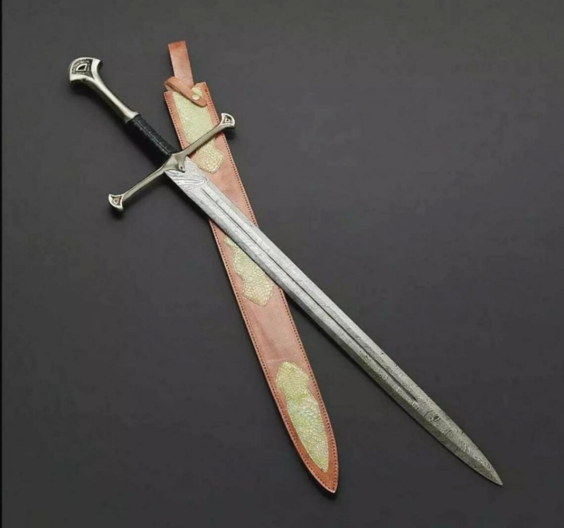 Custom Handmade Damascus Steel Medival Viking Andruli Sword of Narsil ...