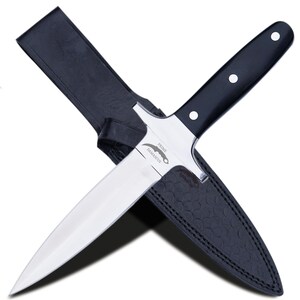 Full Tang Dagger Knife With Leather Sheath- Double Edge Knife for ...