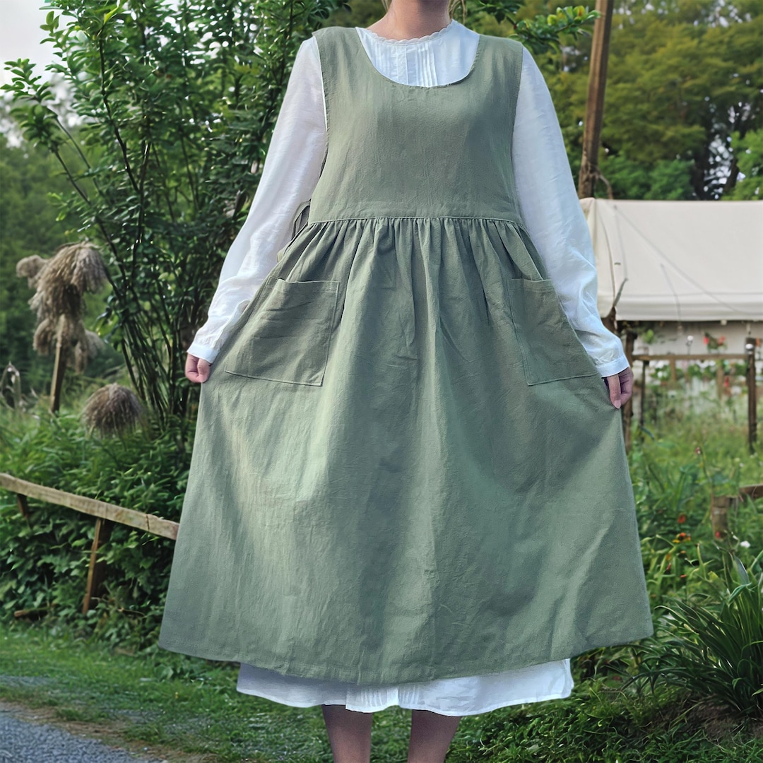 Kitchen Apron With Pockets, Vintage Style Japanese Aprons, Gift for ...