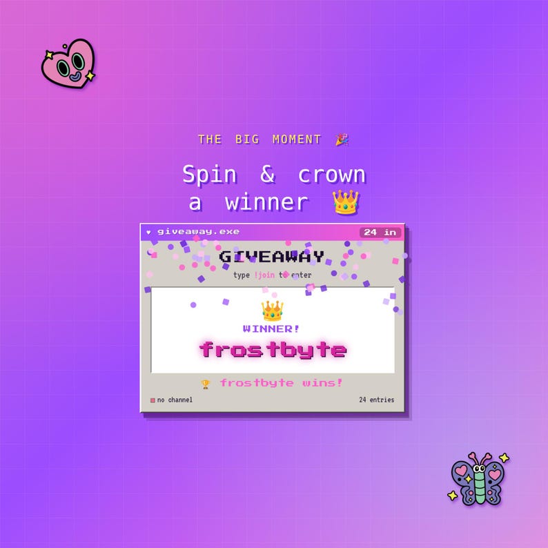Y2K Twitch Giveaway Picker Widget | Chat Raffle Overlay | No ...