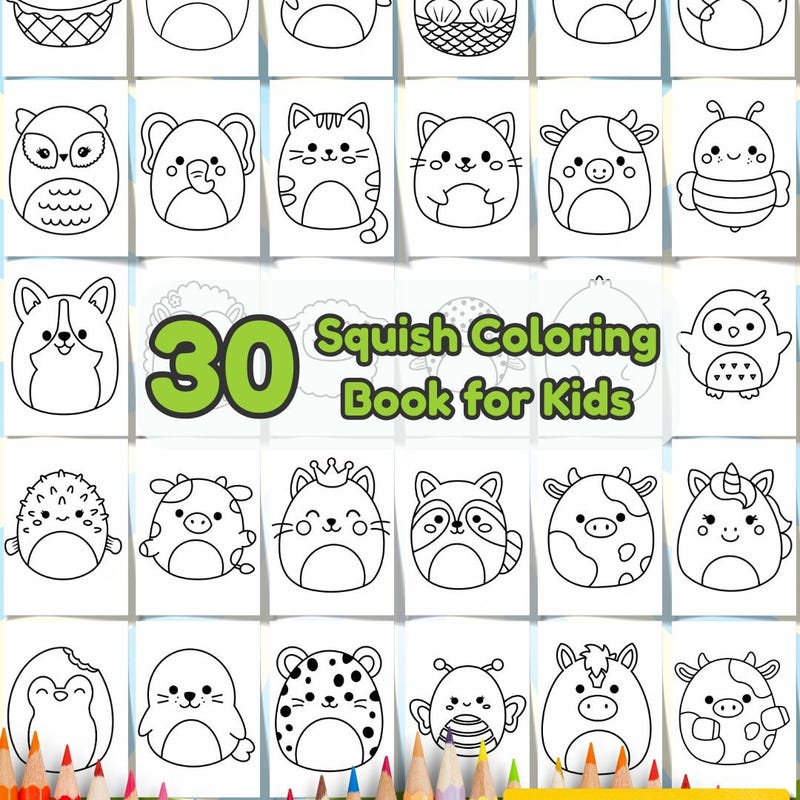 Squishmallow Coloring Book - Etsy
