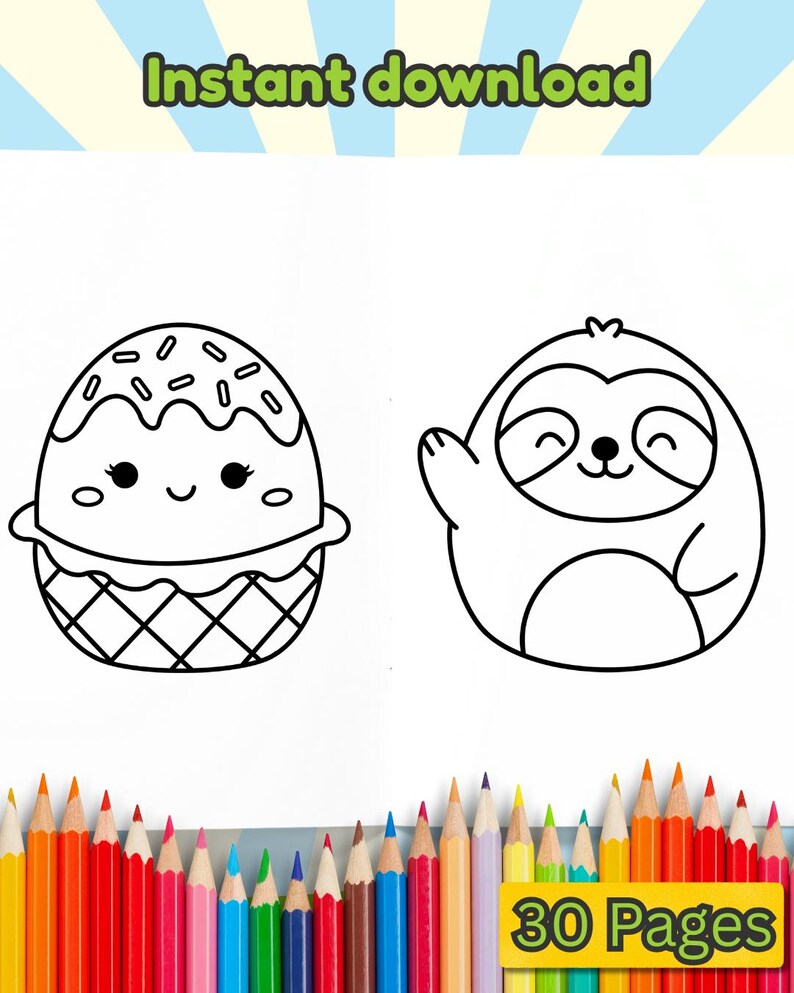 30 Squishmallow Coloring Sheets Activities Printable Squish (digital ...