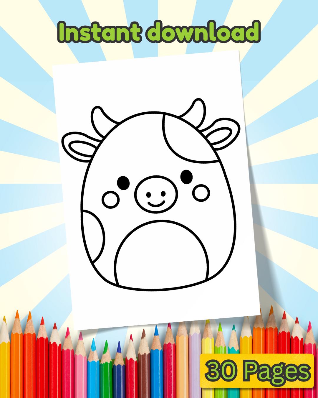 30 Squishmallow Coloring Sheets Activities Printable Squish (digital ...