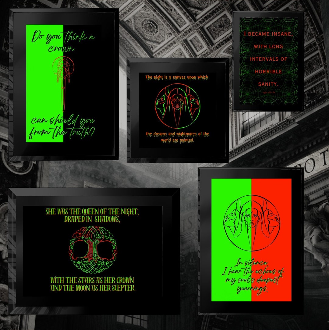 Gothic Witch Quote Digital Wall Art Hecate, Morgana Le Fey, Tree of ...