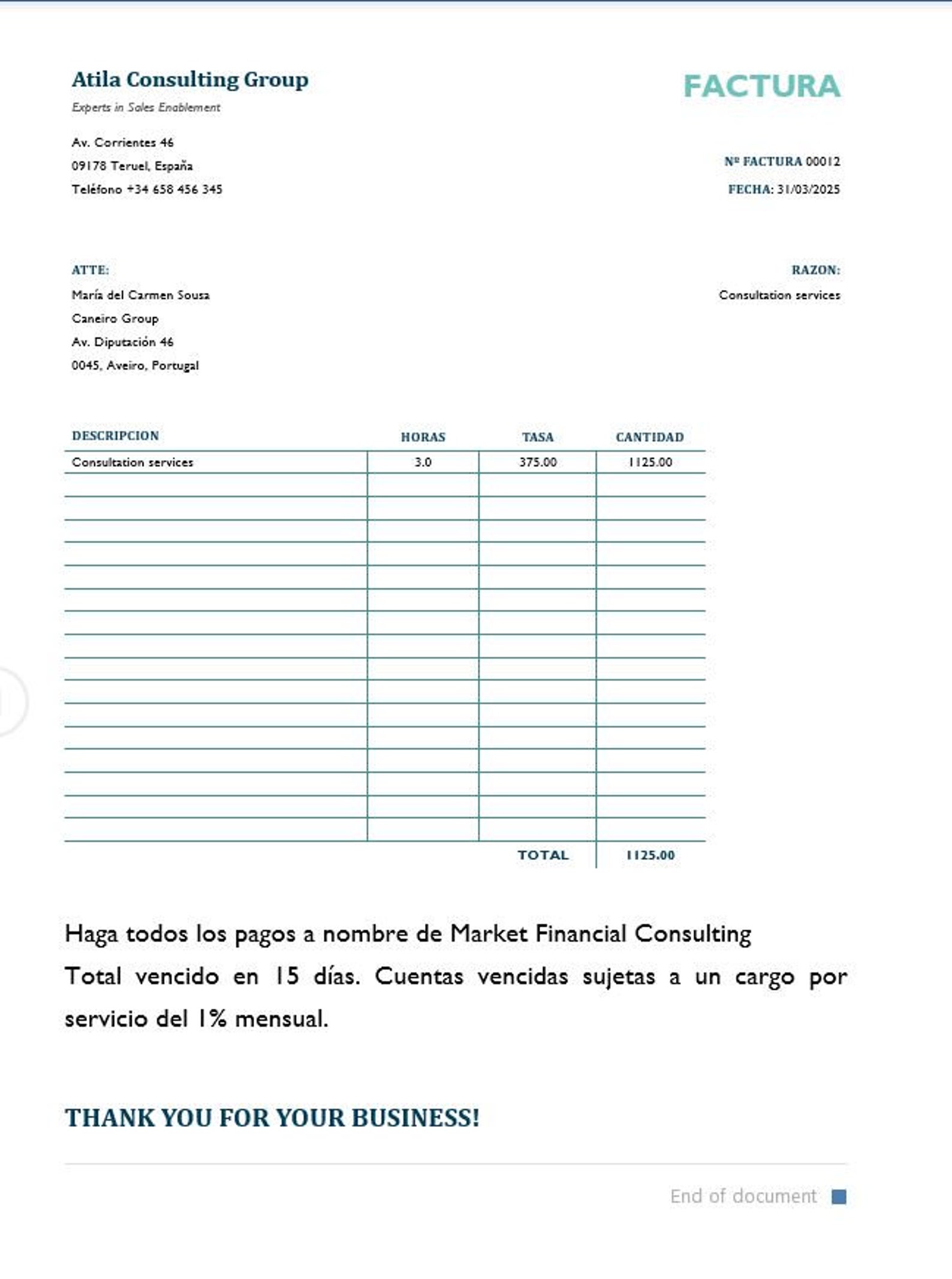 Plantilla De Factura / Invoice Template - Etsy