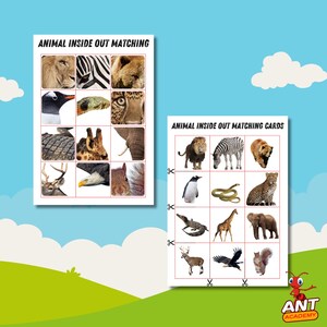 Animals Matching Activity Fun Educational Printable for Kids Learn and ...