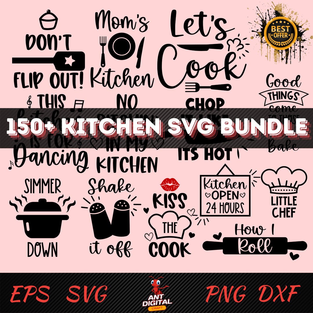 Kitchen Svg Bundle, Kitchen Decor Svg, Farmhouse Kitchen SVG, Baking ...