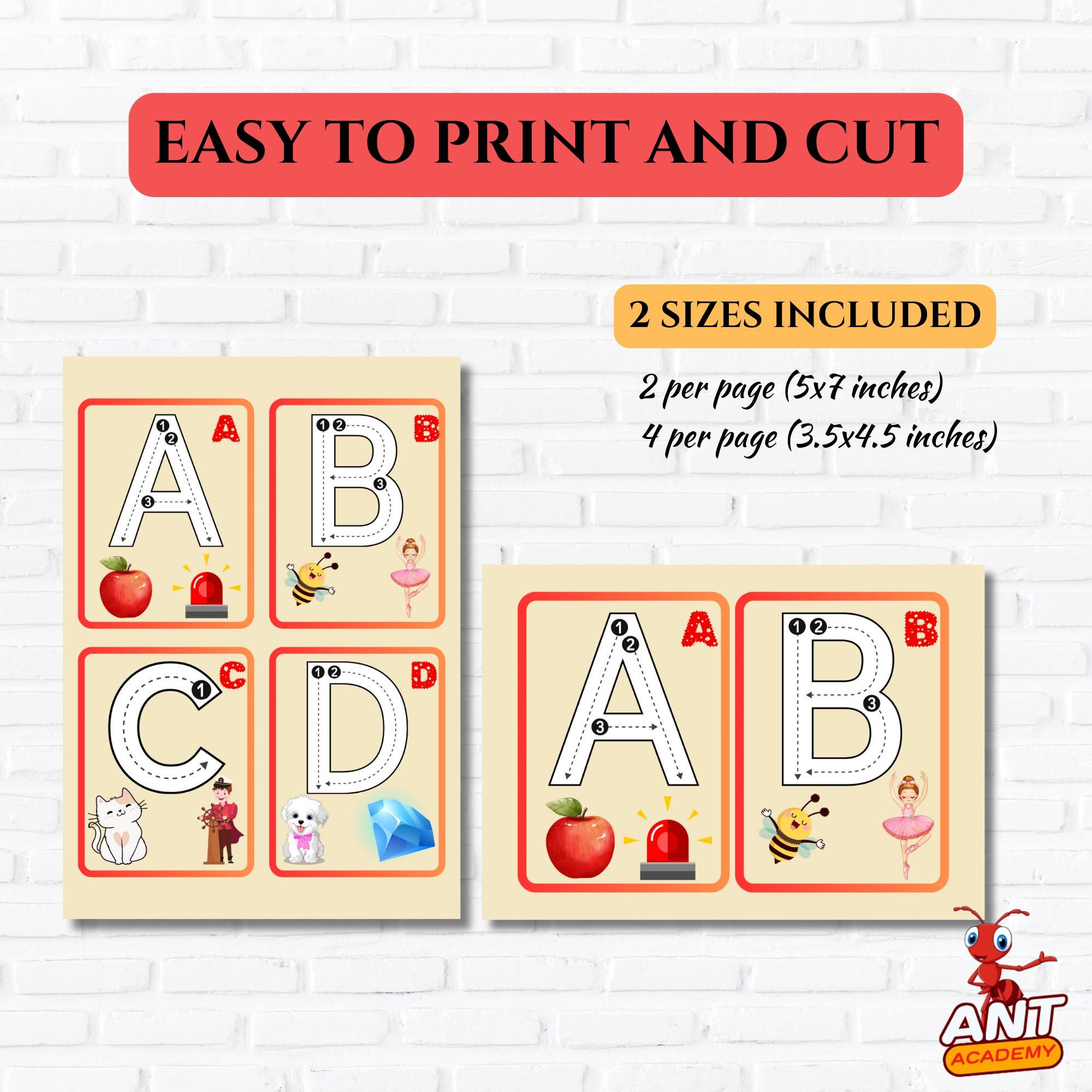 Tracing Alphabet Cards Fun and Educational Printable for Kids Learn ...