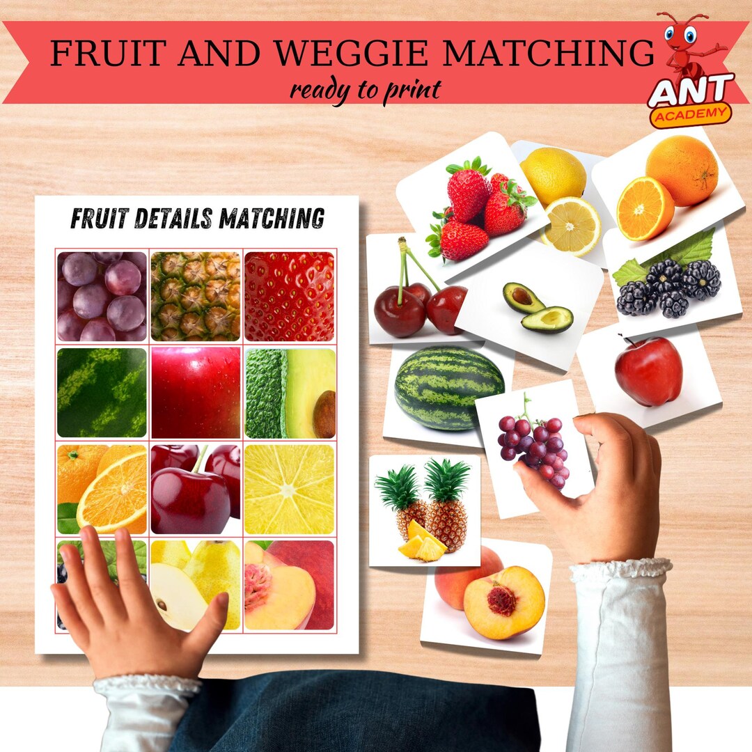 Fruit and Veggie Matching Activity, Fruit and Veggie Inside Out and ...