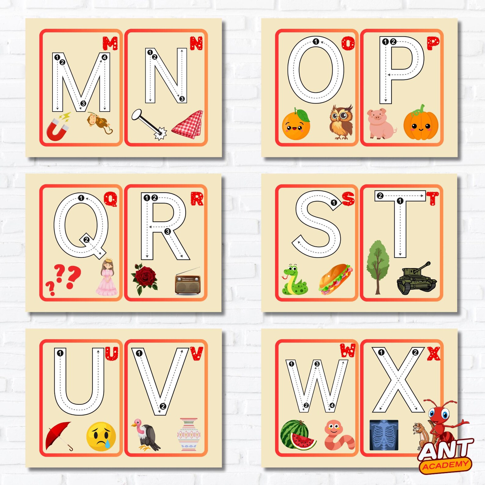 Tracing Alphabet Cards Fun and Educational Printable for Kids Learn ...