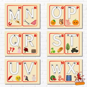 Tracing Alphabet Cards Fun and Educational Printable for Kids Learn ...