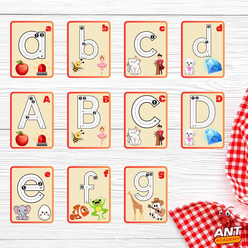 Tracing Alphabet Cards Fun and Educational Printable for Kids Learn ...