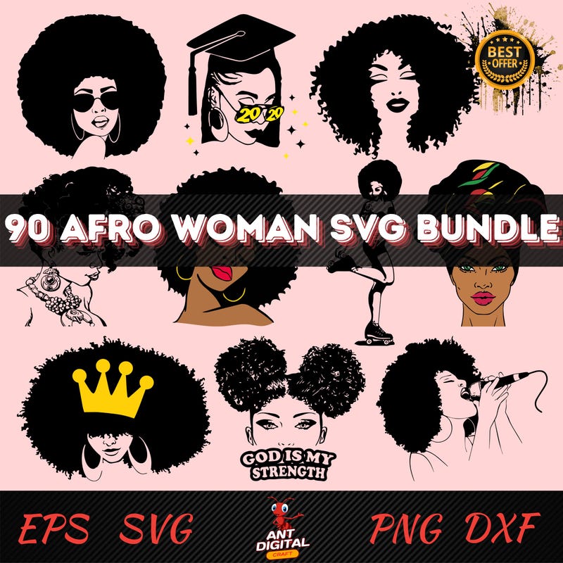 Natural Hair Svg - Etsy