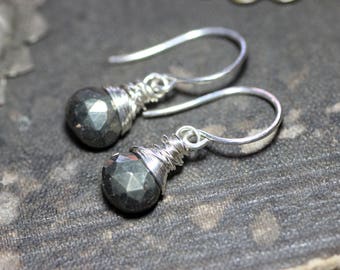 Pyrite earrings | Etsy