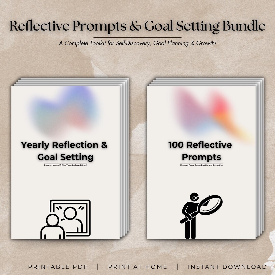 Yearly Reflection Journal | Goal Setting Workbook | Self-discovery ...