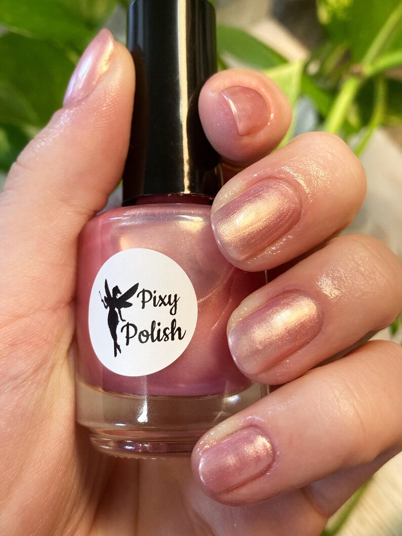 GOLDEN ROSE Soft Pink Gold Color Shift Shimmer Nail Polish 10-free Non ...